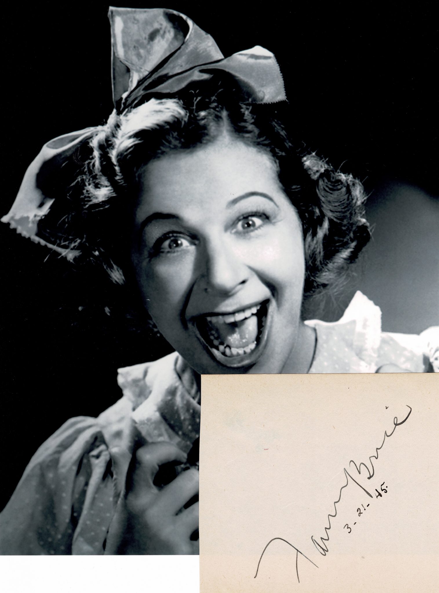 Weekes Autographs » BRICE, Fanny (1891-1951)