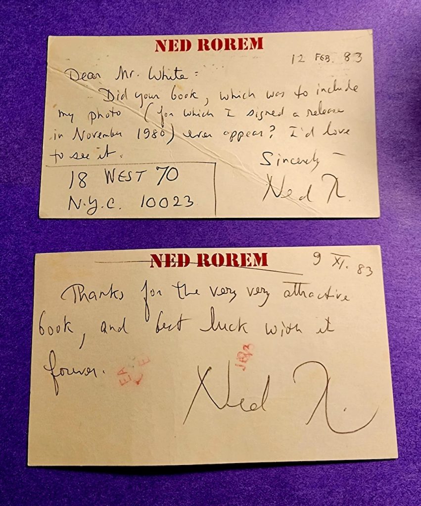 Weekes Autographs » ROREM, NED (1923-2022)